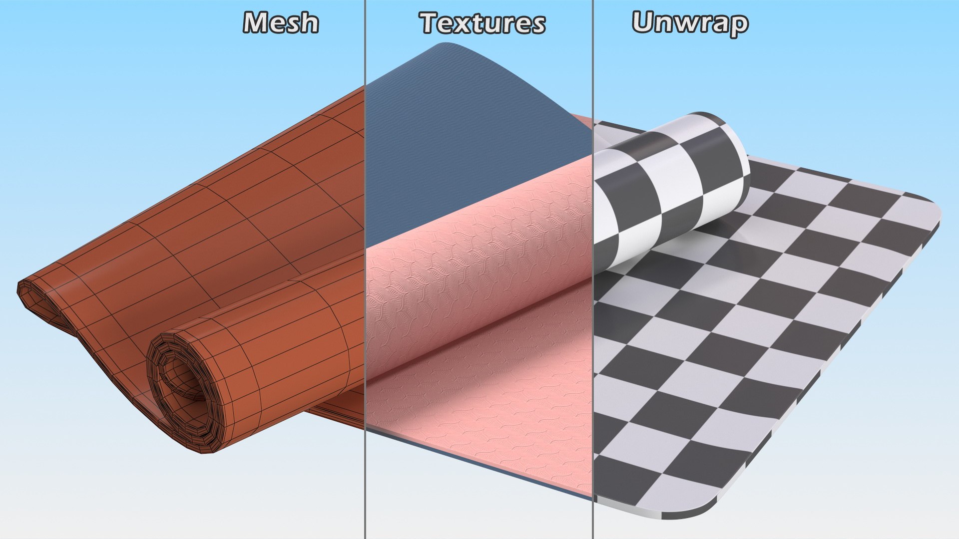 3D Yoga Mat Folded Pink - TurboSquid 1905375