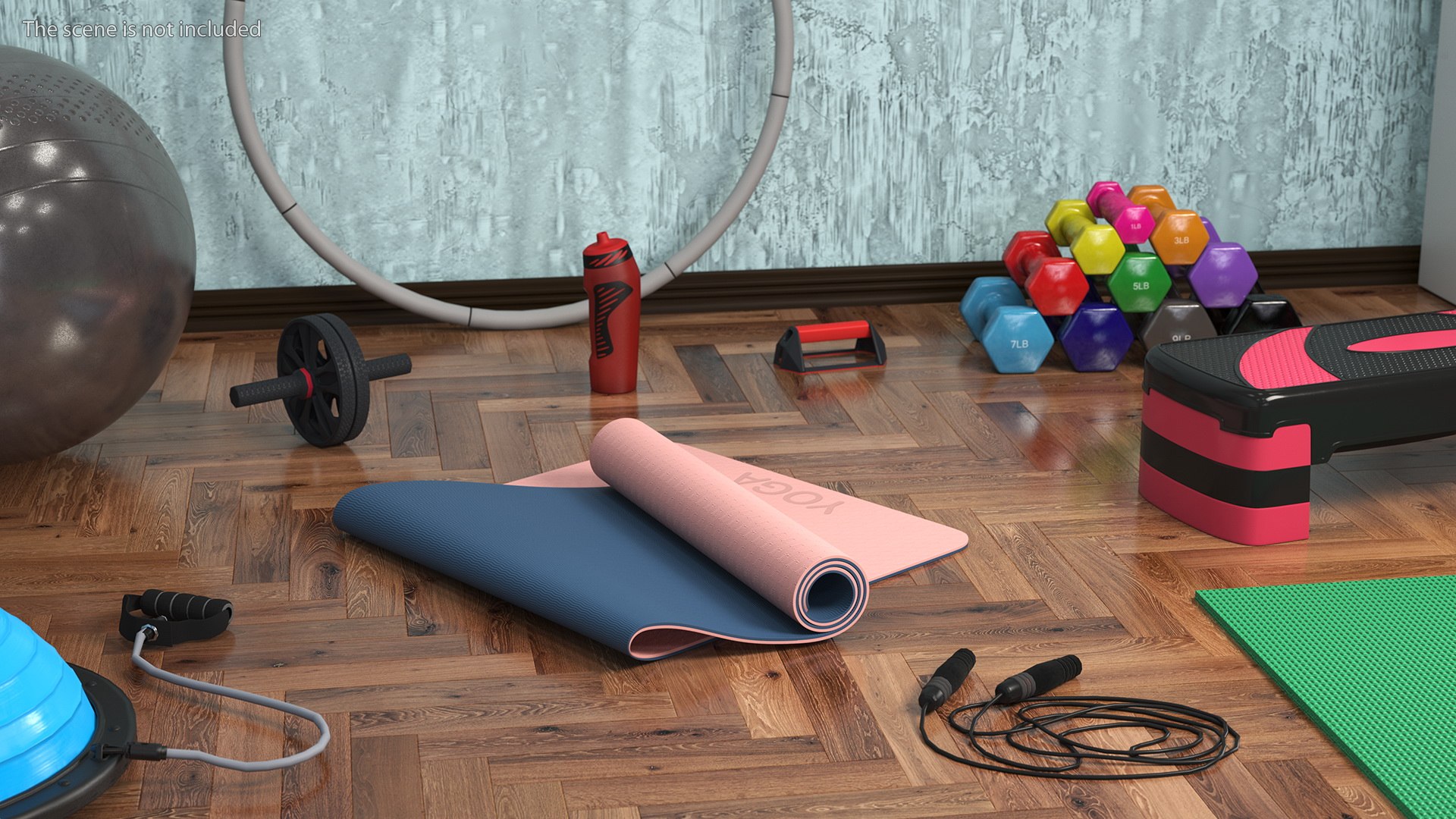3D Yoga Mat Folded Pink - TurboSquid 1905375
