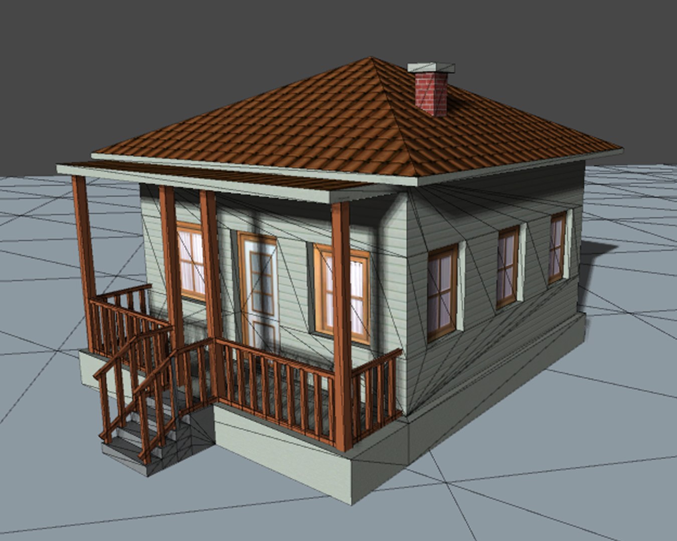 3d City House Pack Street Lamp Model