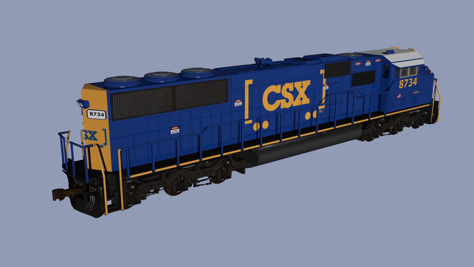Csx Sd60m Locomotive Model - TurboSquid 1271979