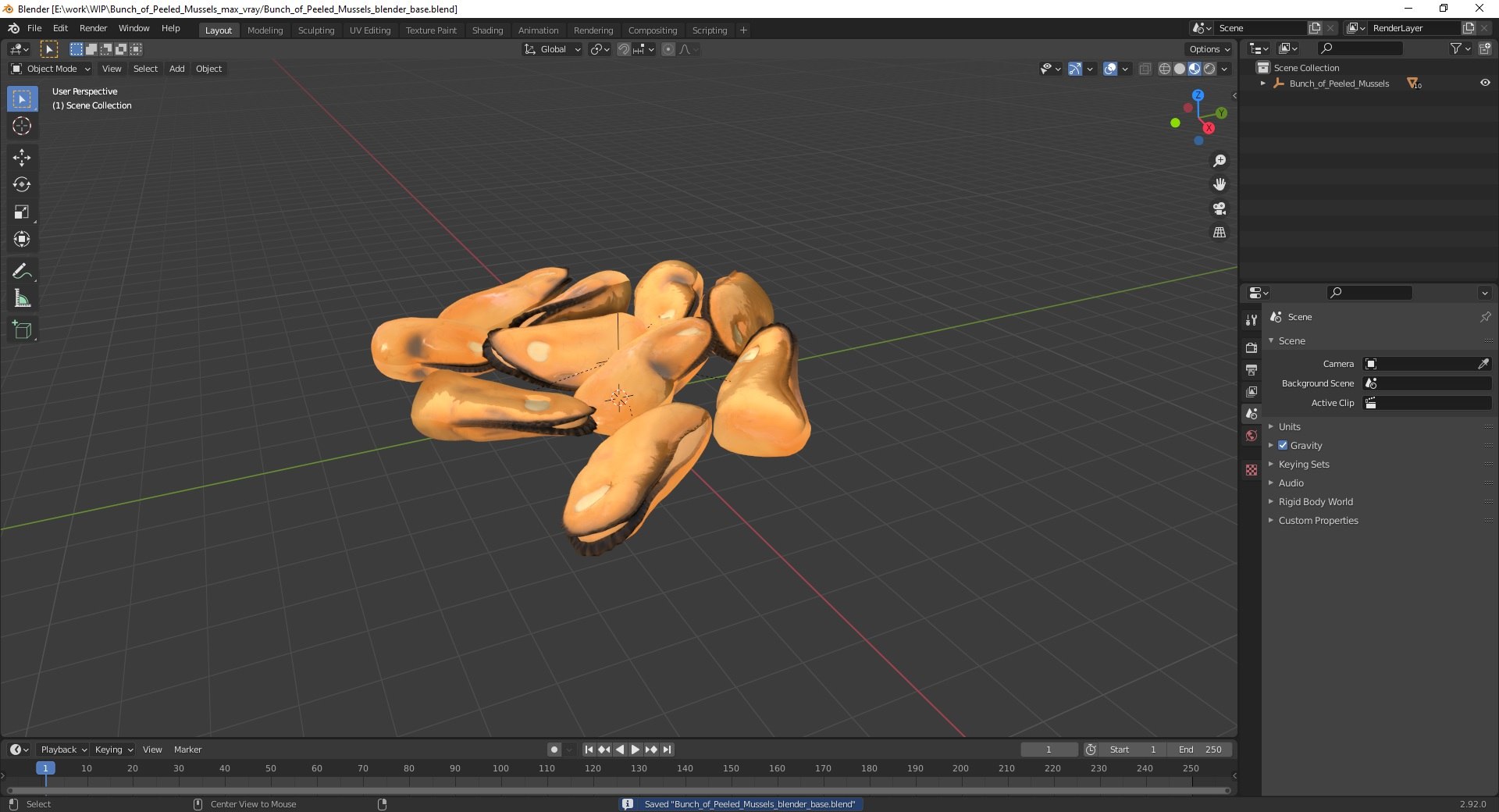Bunch Of Peeled Mussels 3D Model - TurboSquid 2277660