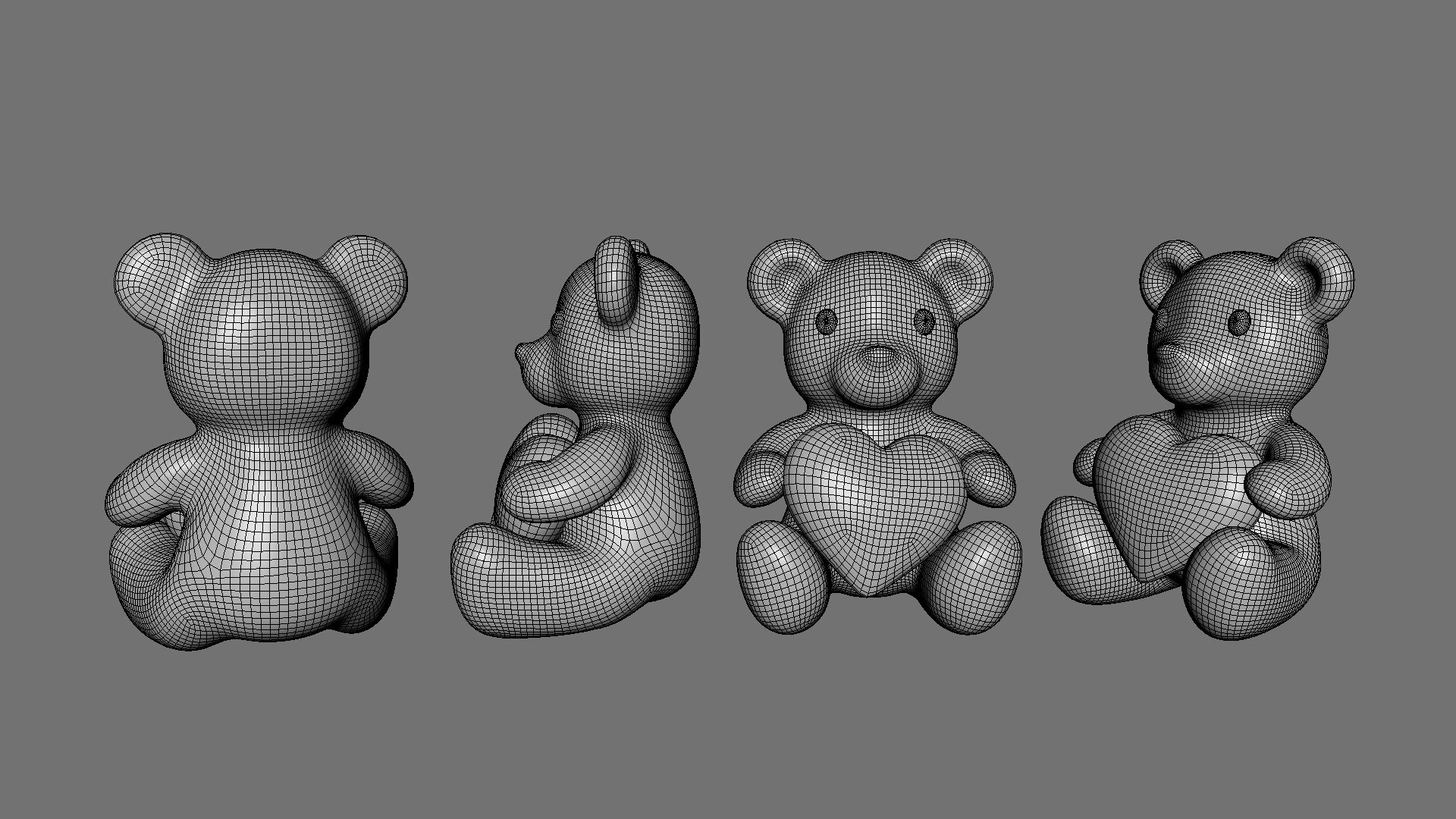 3D Valentines Day Teddy Bear With Heart Model - TurboSquid 2350926