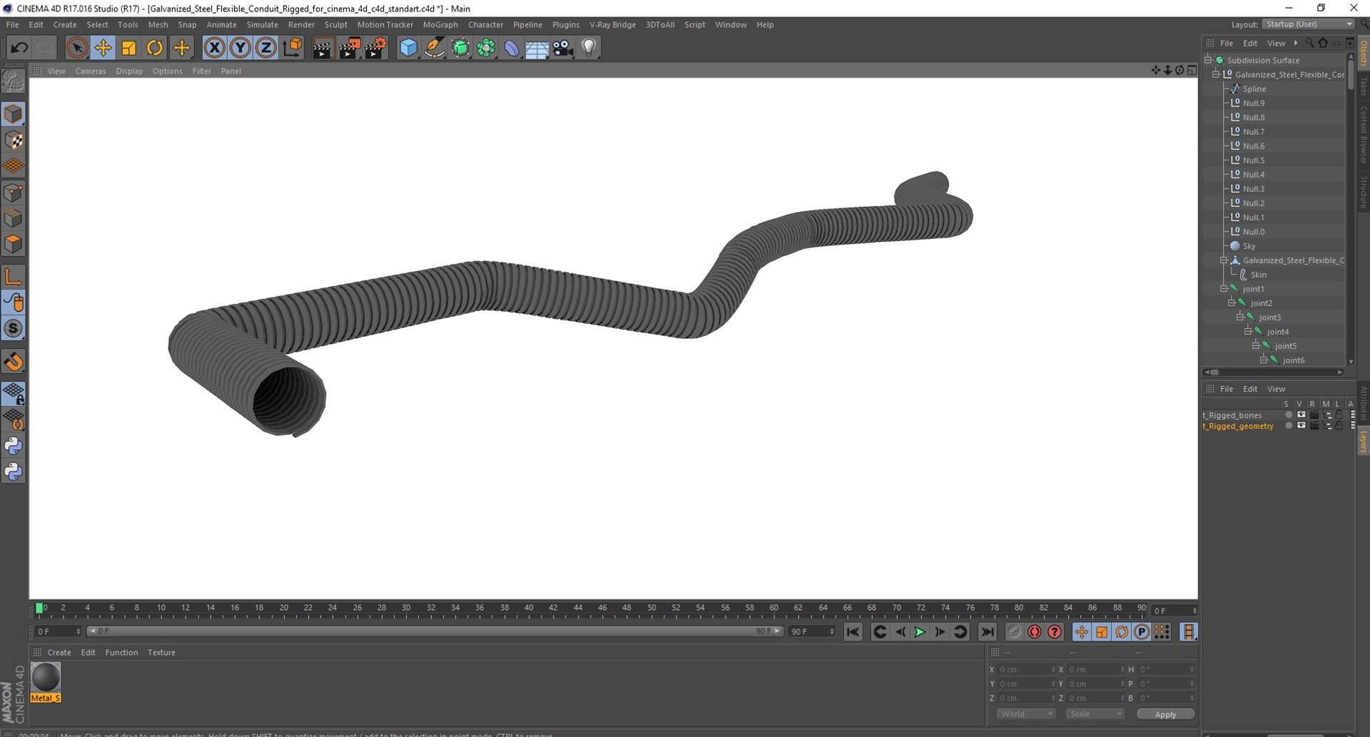 3D Galvanized Steel Flexible Conduit Rigged For Cinema 4D - TurboSquid ...