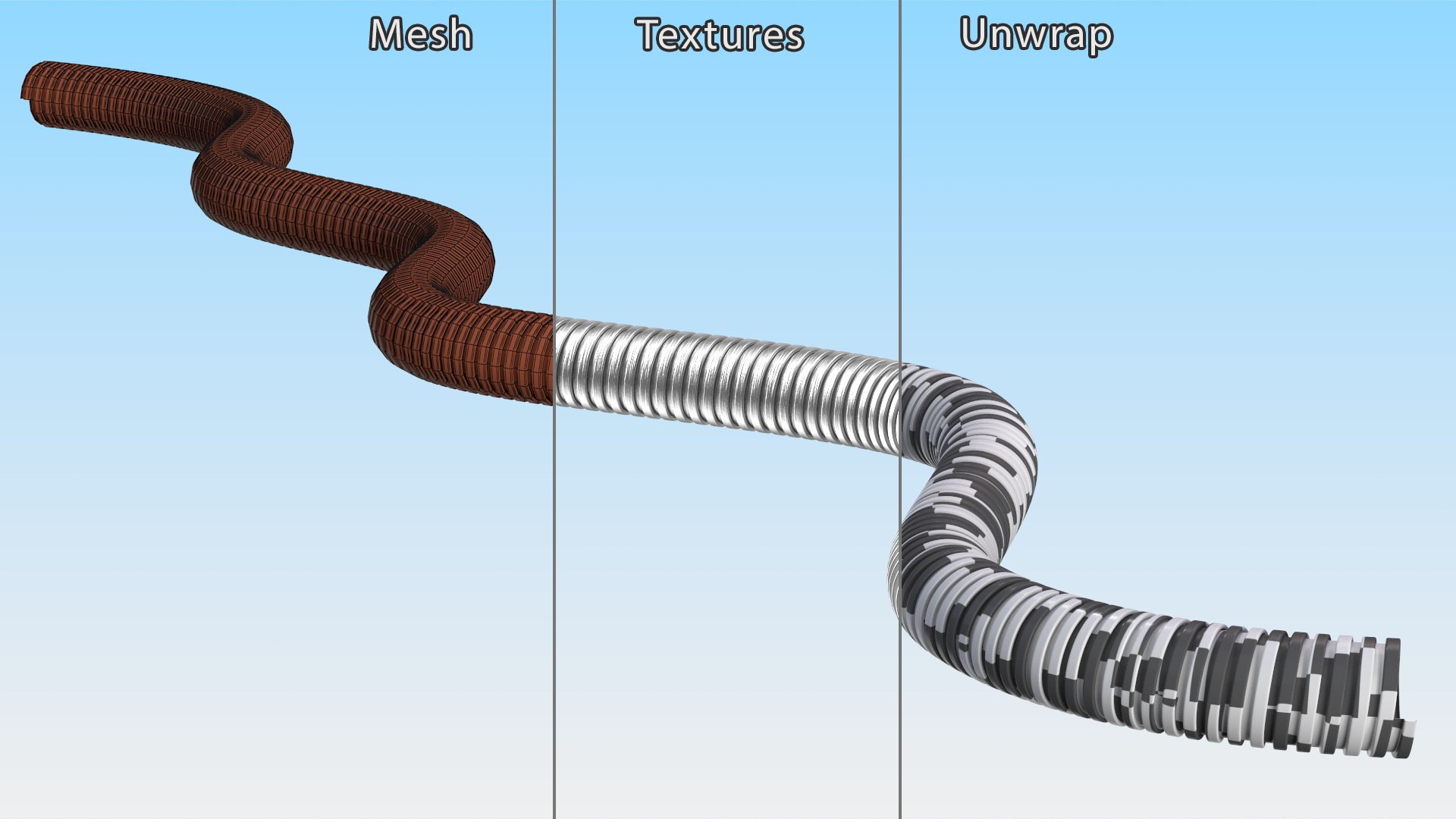 3D Galvanized Steel Flexible Conduit Rigged For Cinema 4D - TurboSquid ...