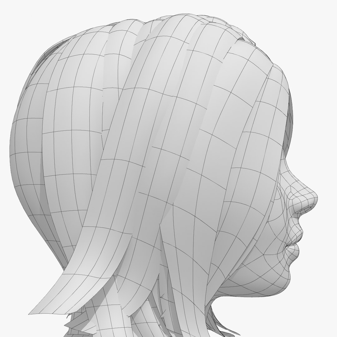 Woman Head 3d Model