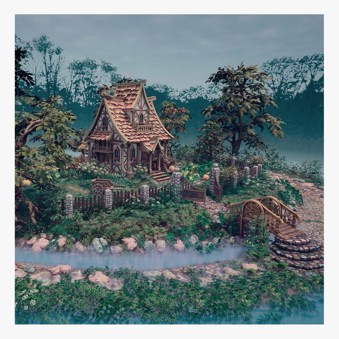 Stylized Medieval Garden 3D Model - TurboSquid 2164405