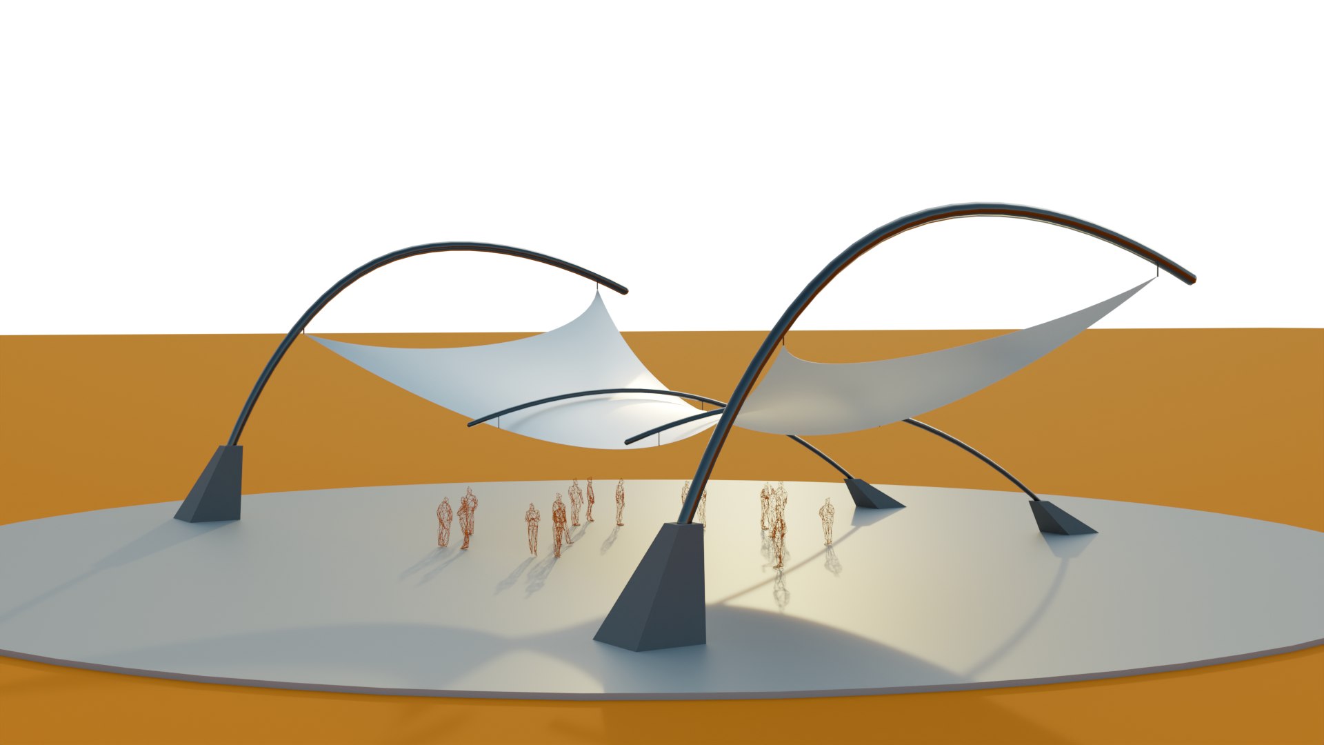 Tensile Structure Canopy 6 3D Model - TurboSquid 2249899