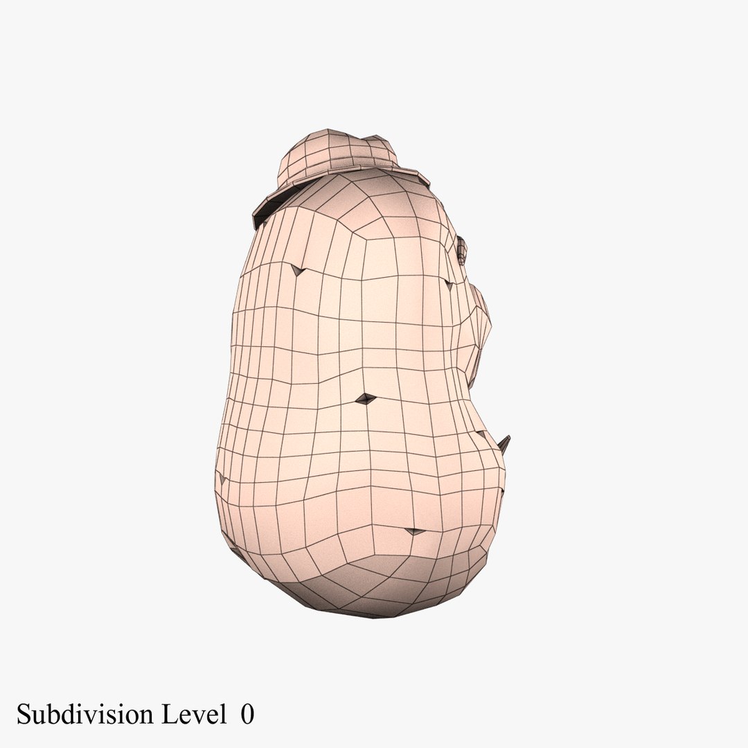 3d Cartoon Character Potato Model