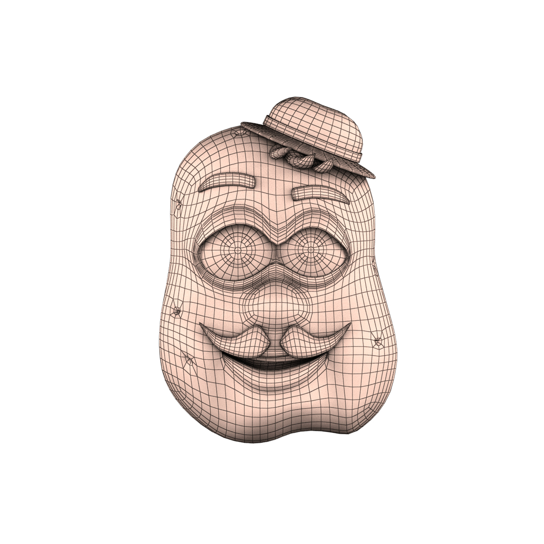 3d Cartoon Character Potato Model