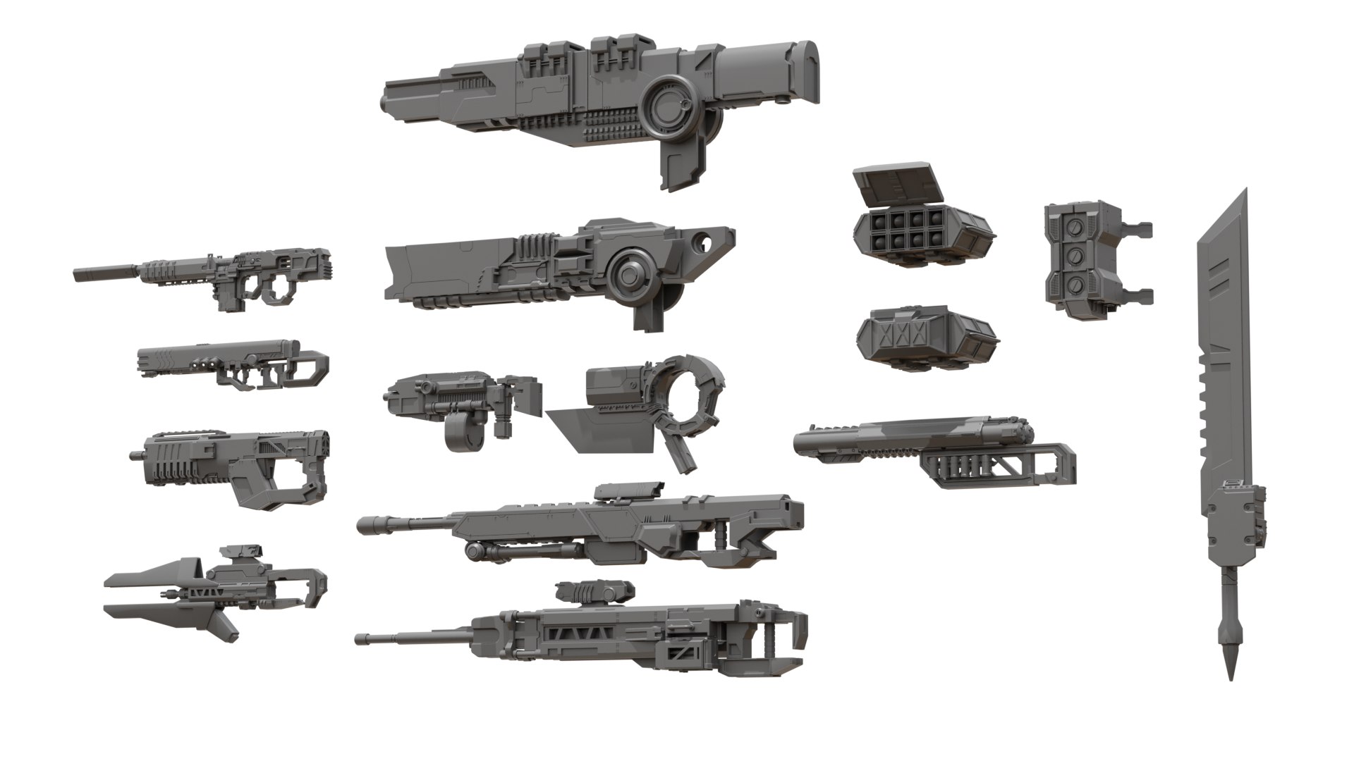 Mecha Weapons Asset Pack 3D - TurboSquid 2123034