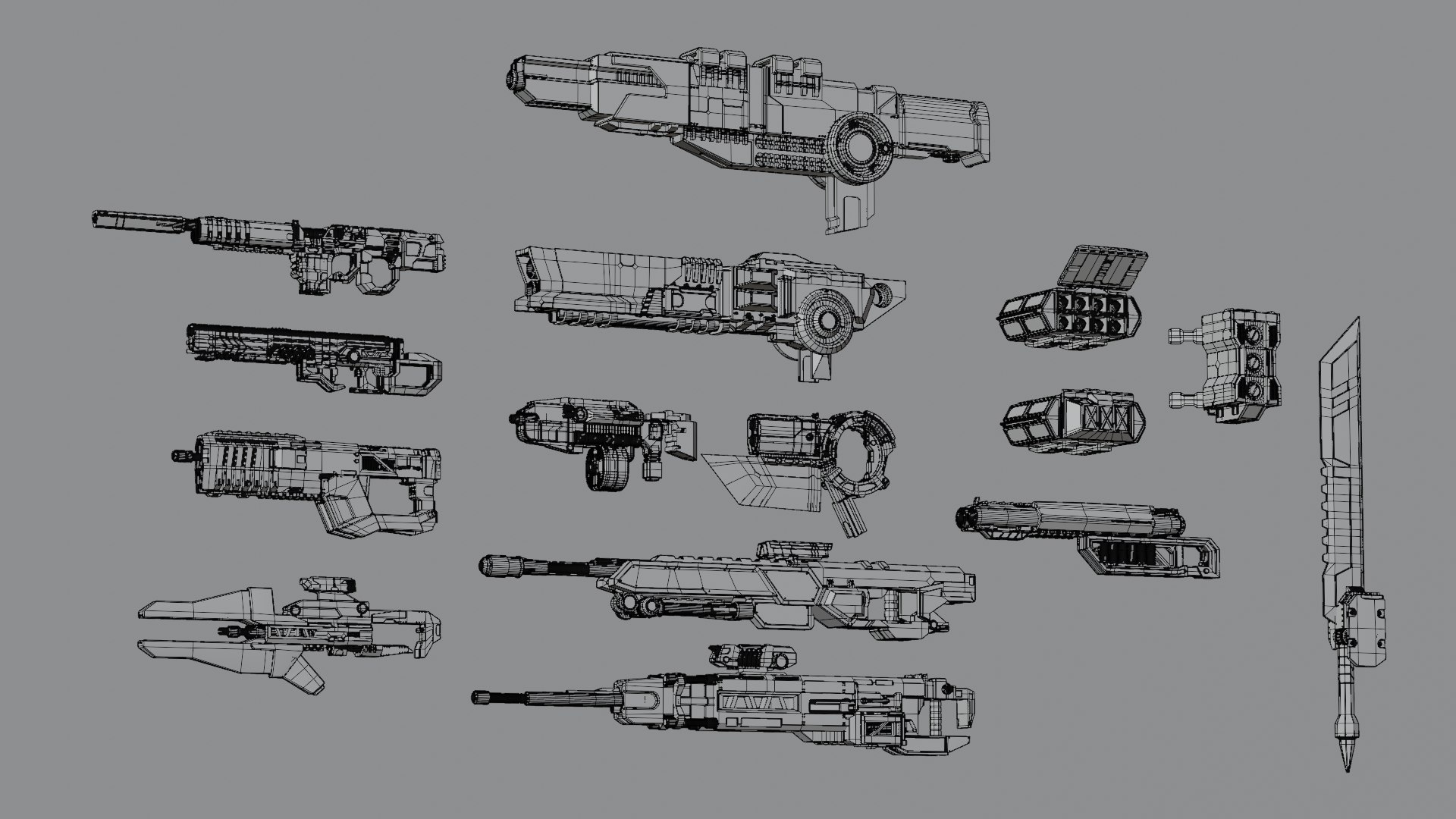 Mecha Weapons Asset Pack 3D - TurboSquid 2123034