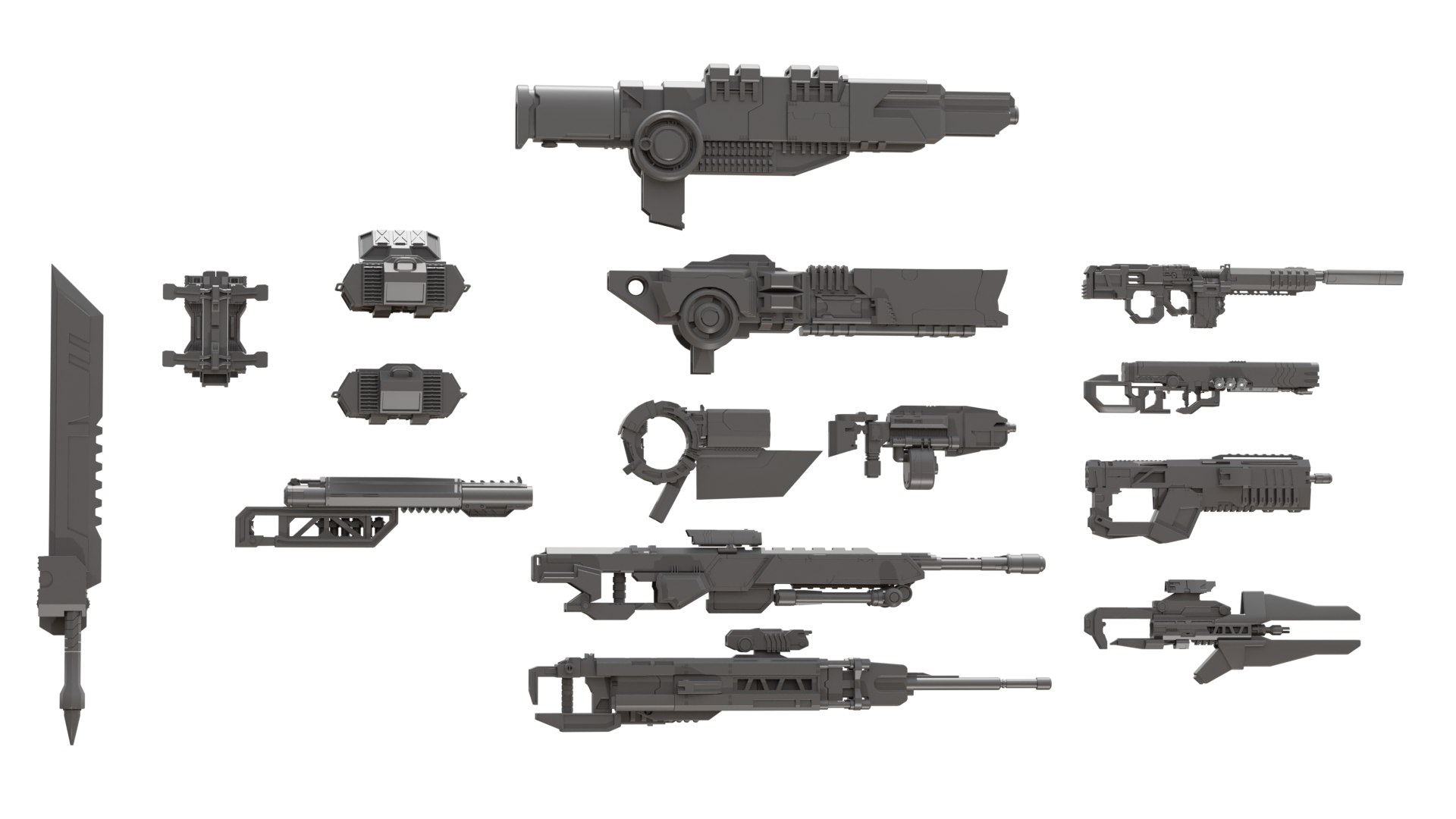 Mecha Weapons Asset Pack 3D - TurboSquid 2123034