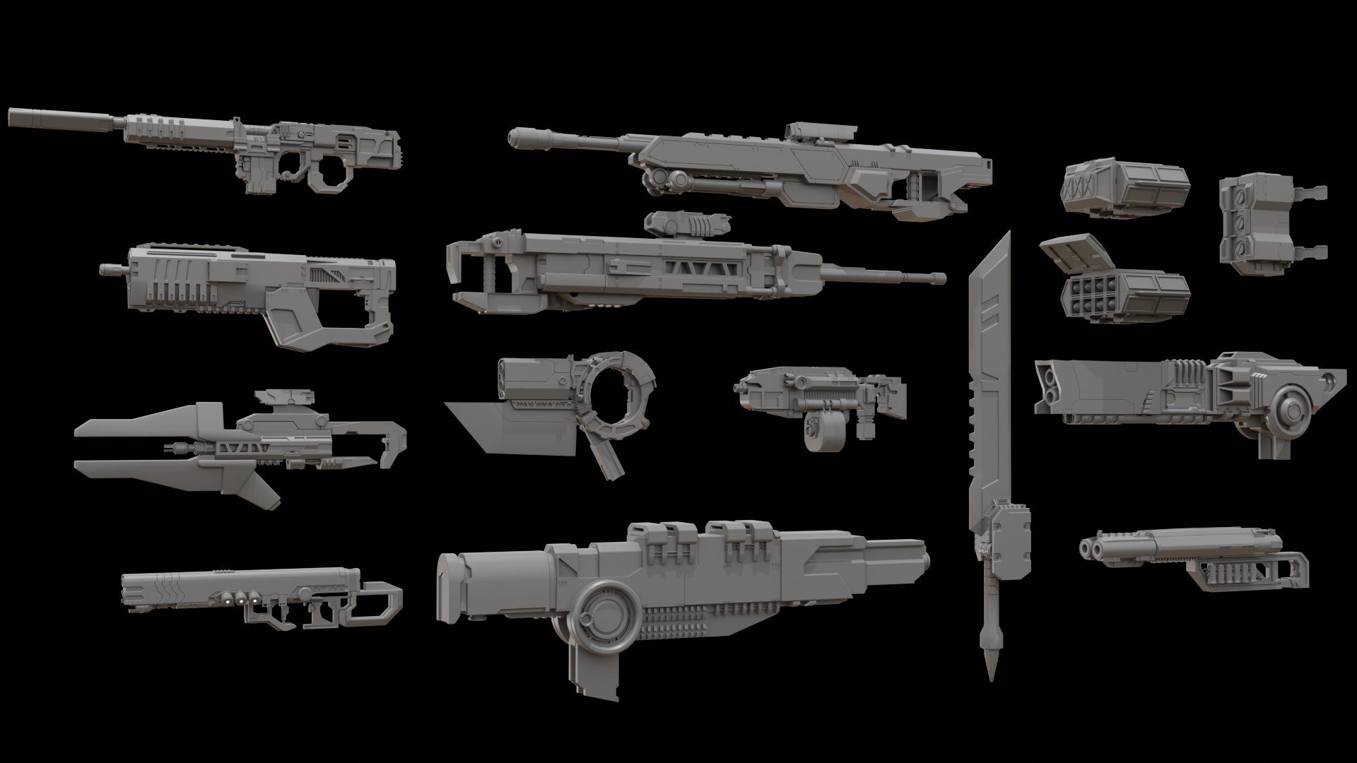 Mecha Weapons Asset Pack 3D - TurboSquid 2123034