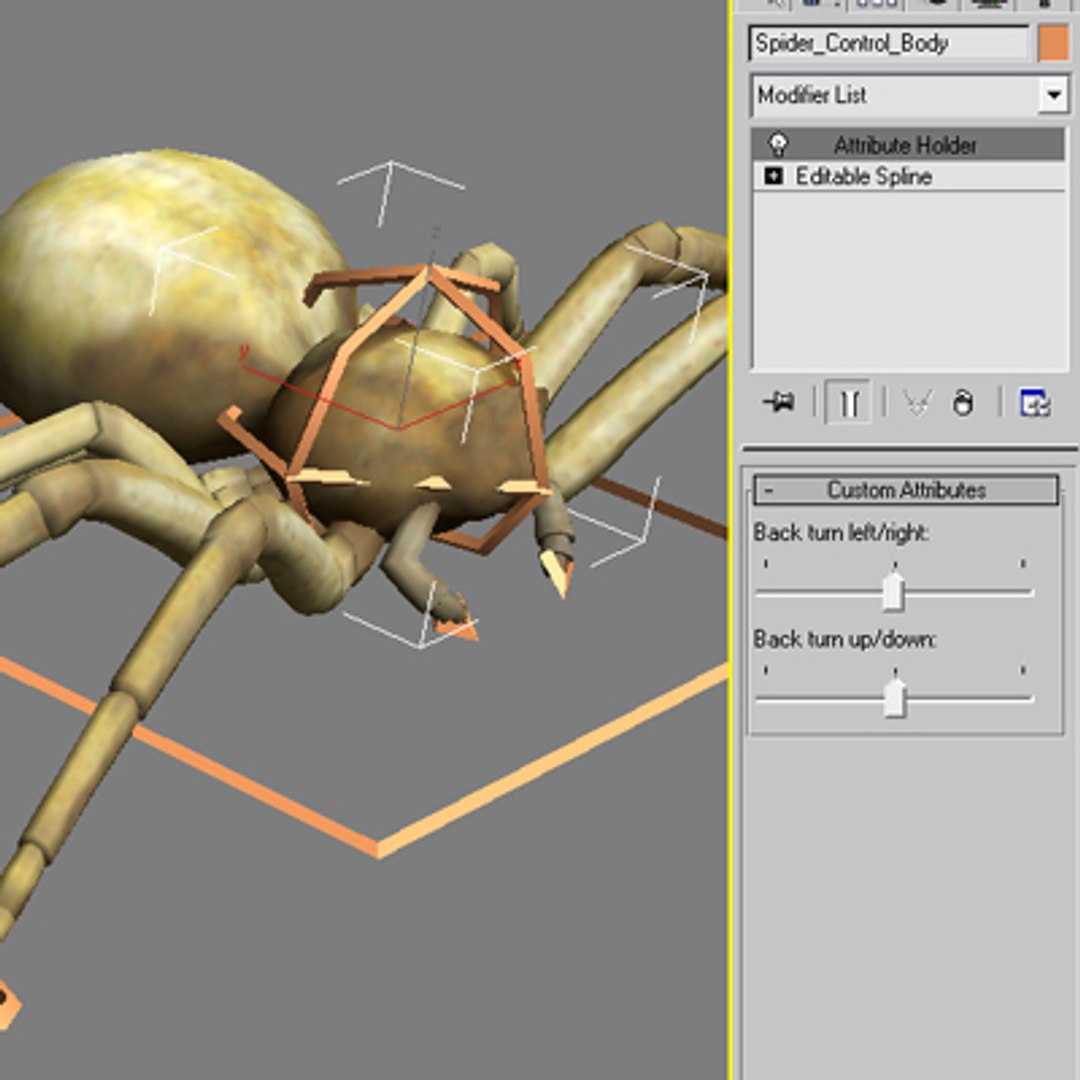 animation spider rigged max