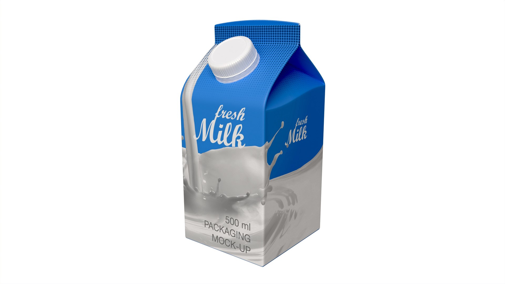 Milk Packaging Box With Cap 500 Ml Mockup 01 3D Model - TurboSquid 2142464