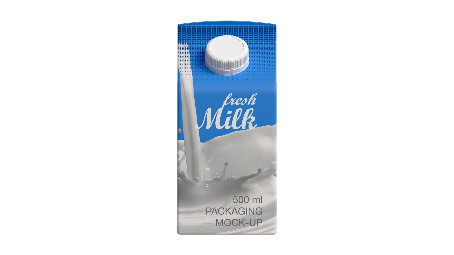 Milk Packaging Box With Cap 500 Ml Mockup 01 3D Model - TurboSquid 2142464