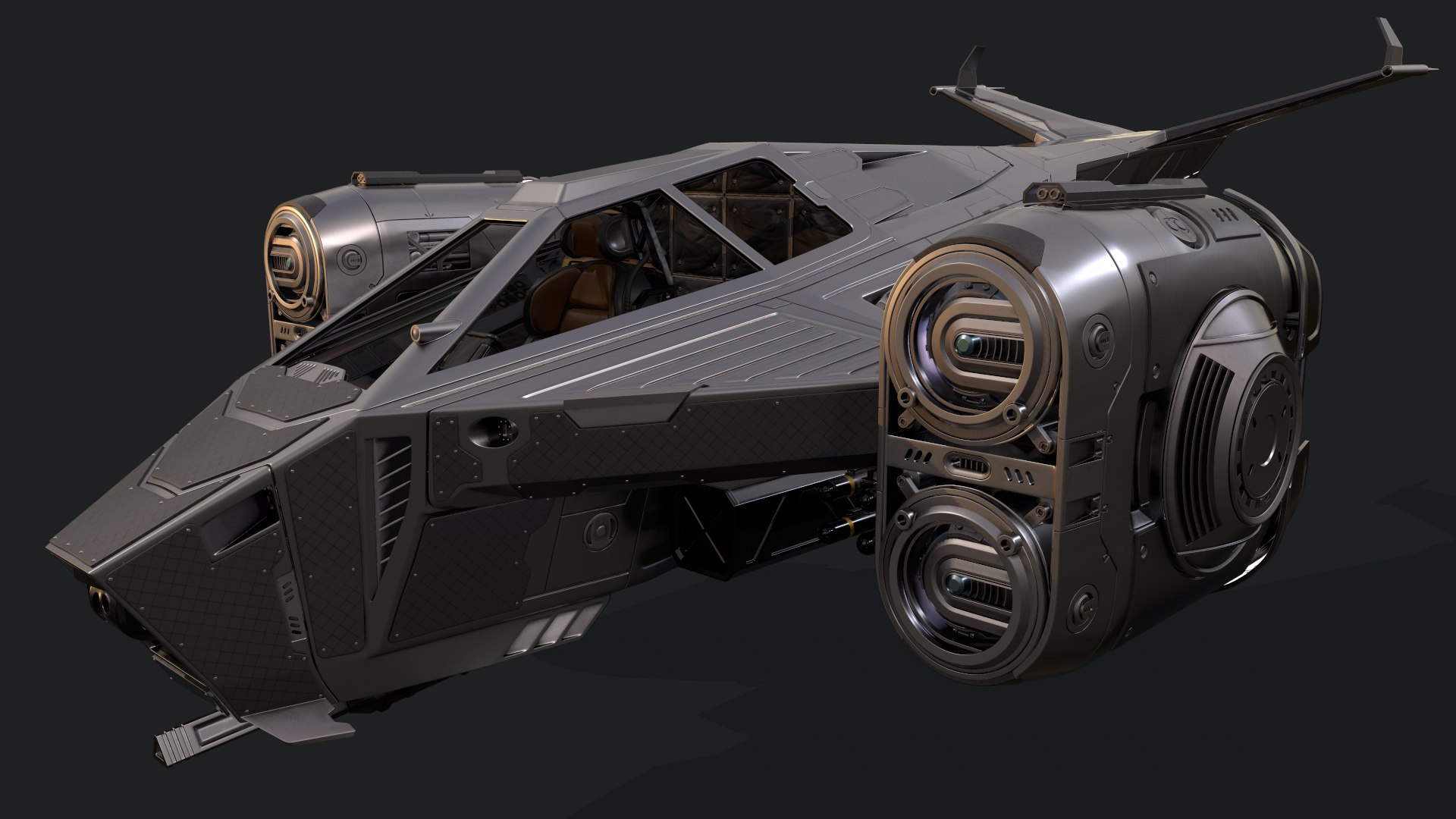 Sci-fi spaceship 3D model - TurboSquid 1199338