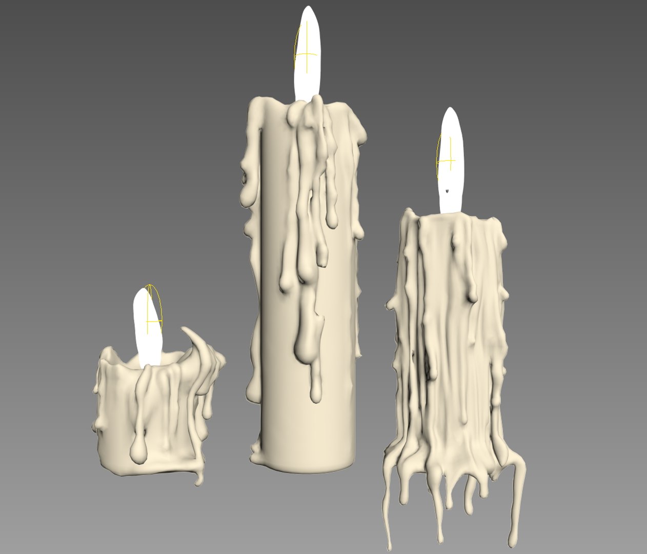 3D Melted Candles - TurboSquid 1508096