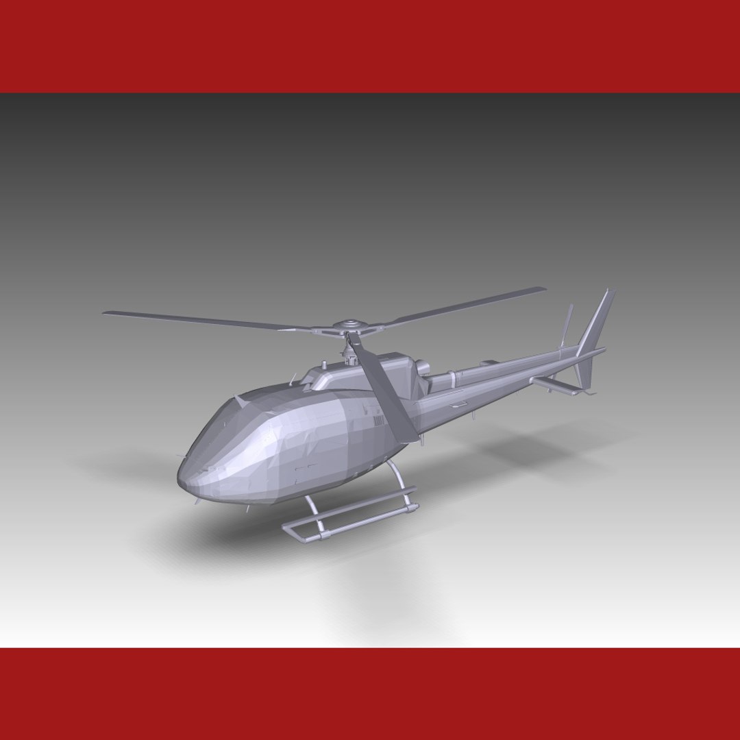 Eurocopter As350 Helicopter 3d Model