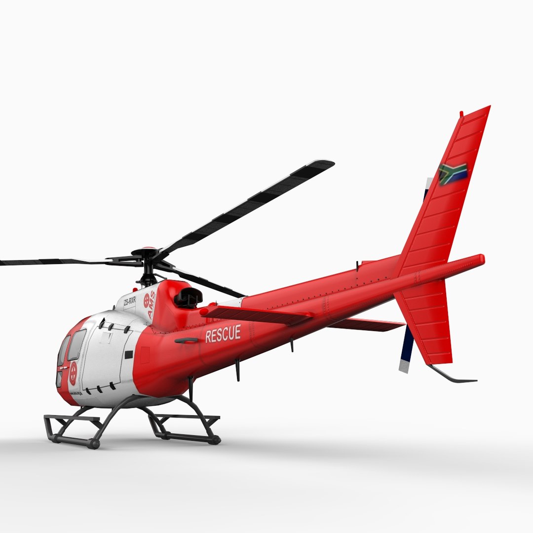 Eurocopter As350 Helicopter 3d Model