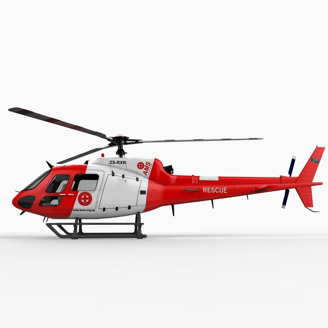 Eurocopter As350 Helicopter 3d Model