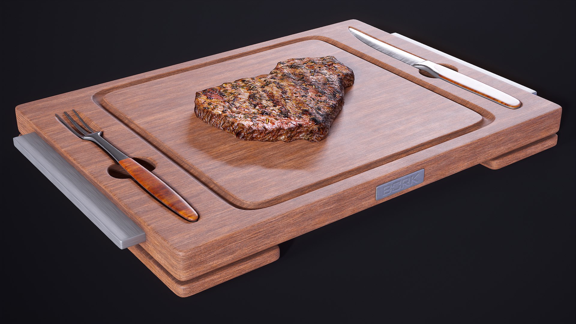 3D Cooked Steak On The Board PBR Model - TurboSquid 1848398