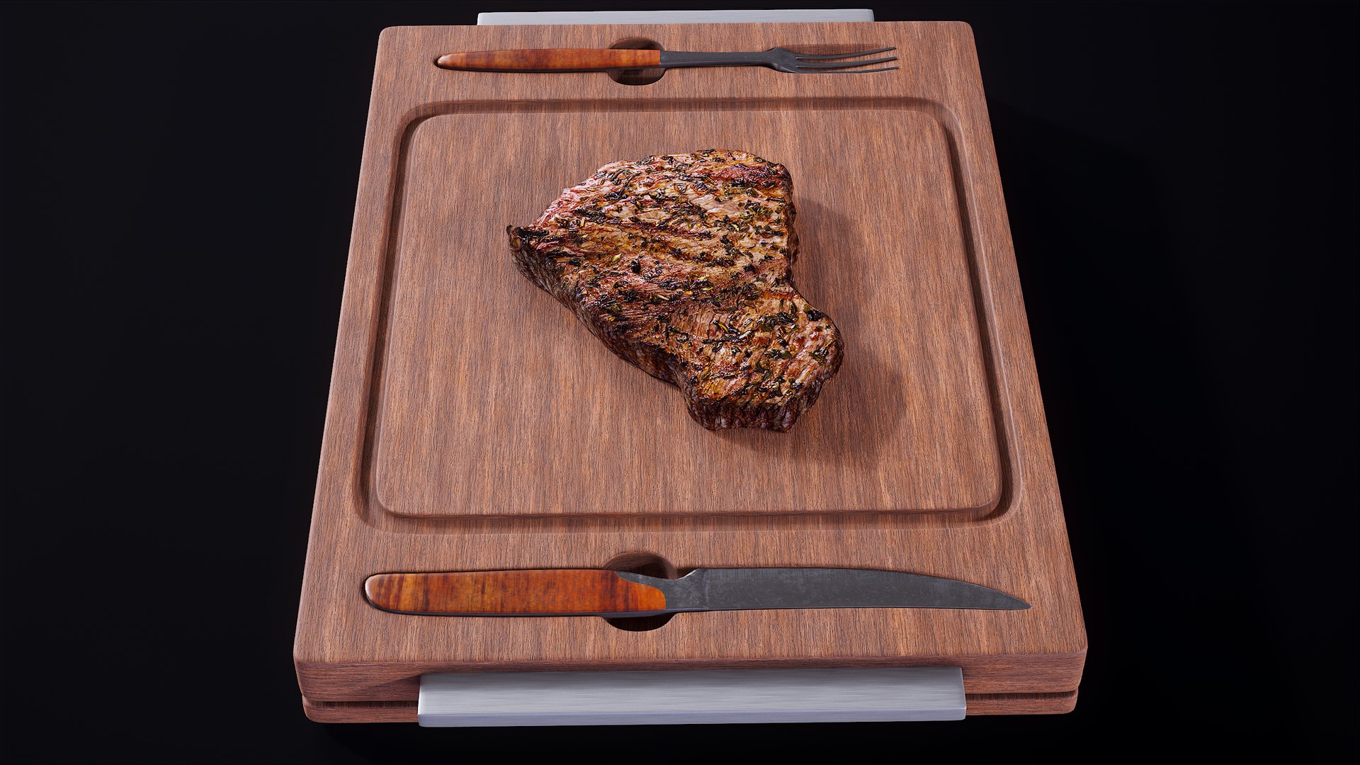 3D Cooked Steak On The Board PBR Model - TurboSquid 1848398
