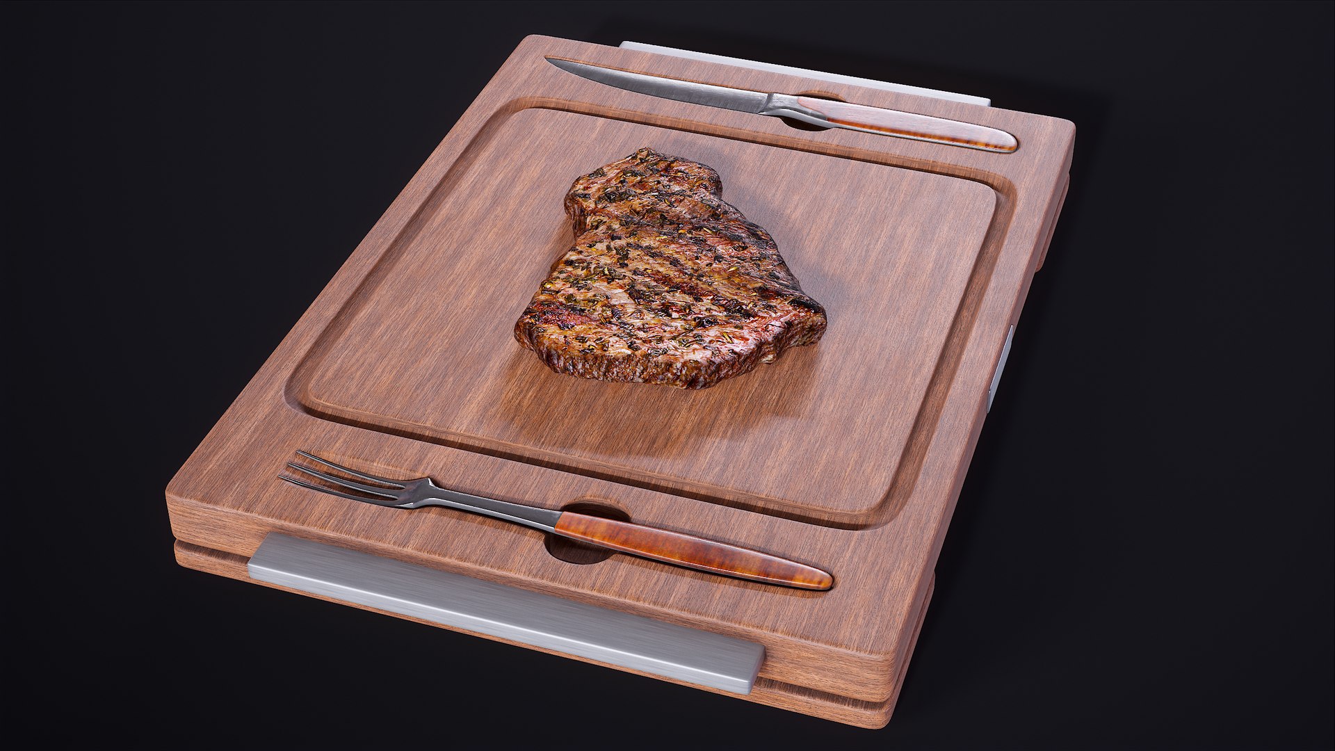 3D Cooked Steak On The Board PBR Model - TurboSquid 1848398