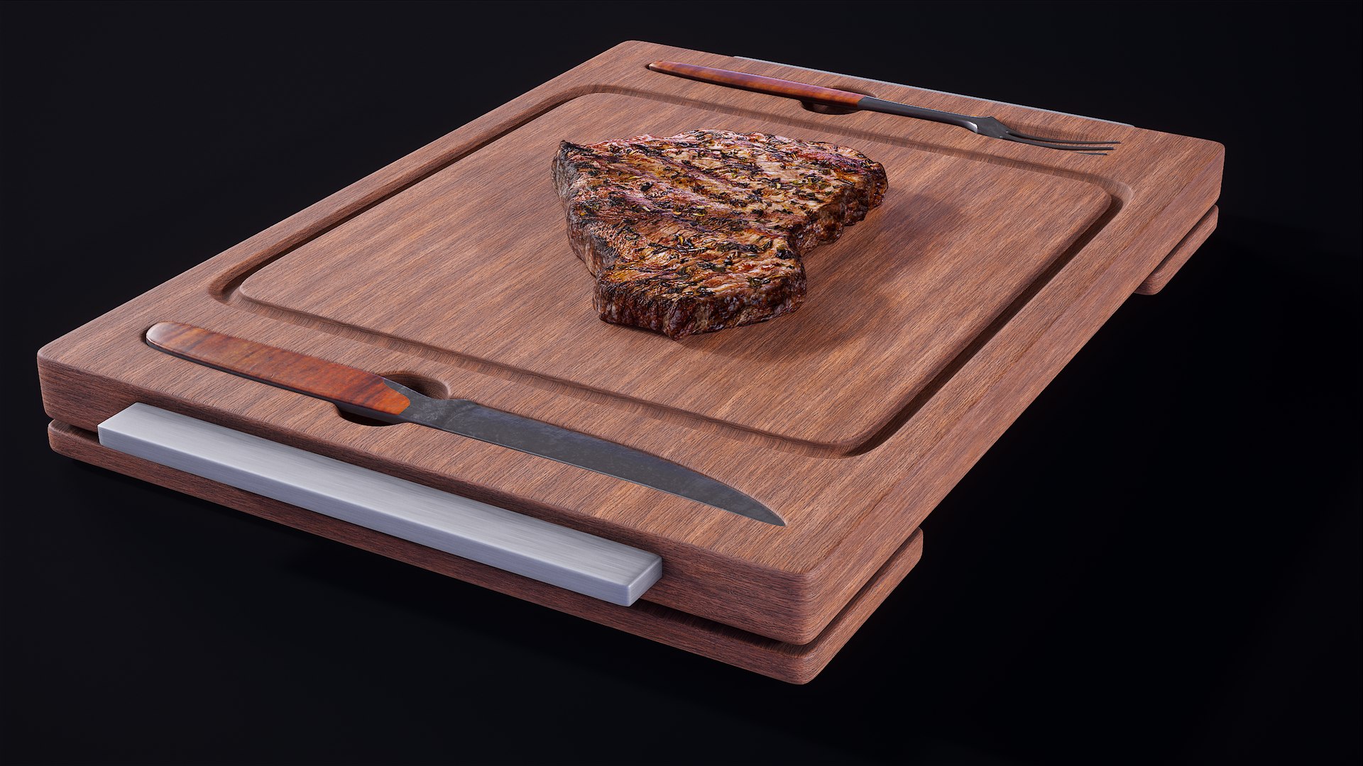 3D Cooked Steak On The Board PBR Model - TurboSquid 1848398
