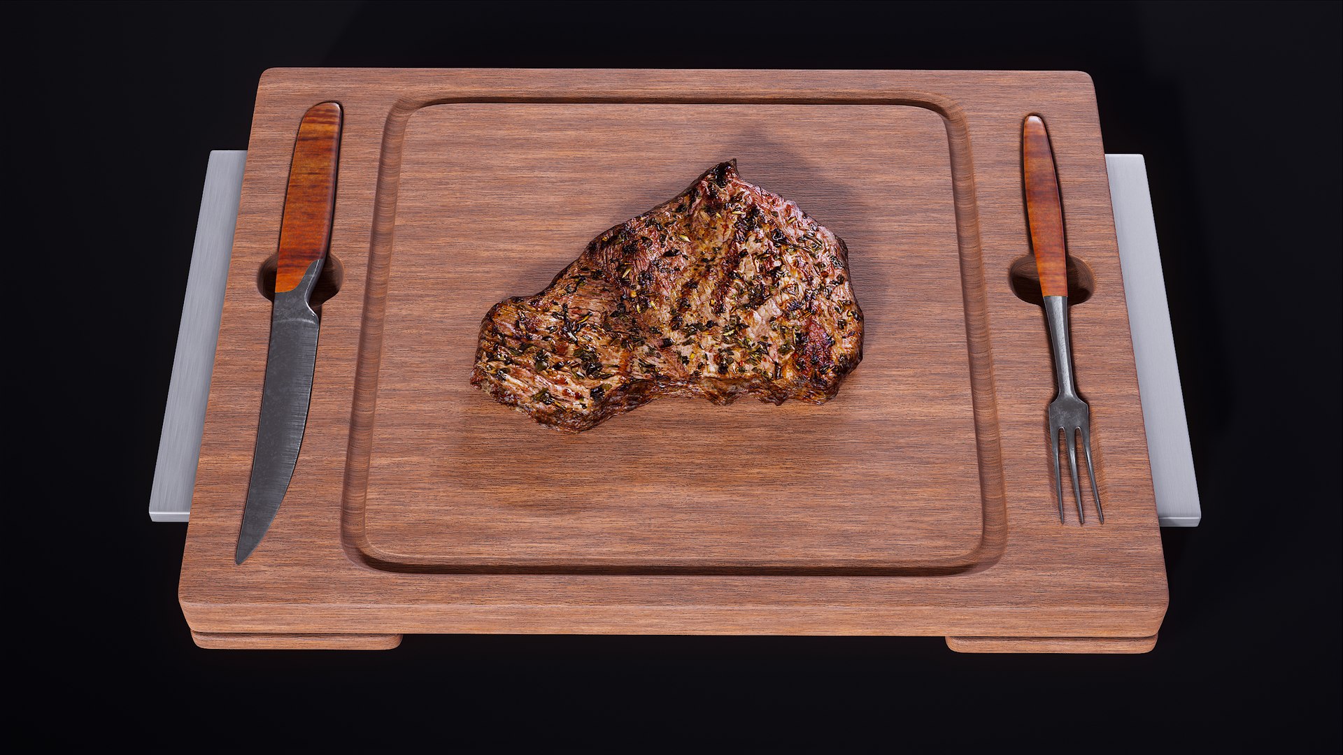 3D Cooked Steak On The Board PBR Model - TurboSquid 1848398