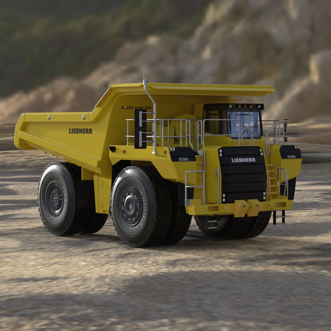 Yellow Mining Haul Truck PBR Model - TurboSquid 2239350