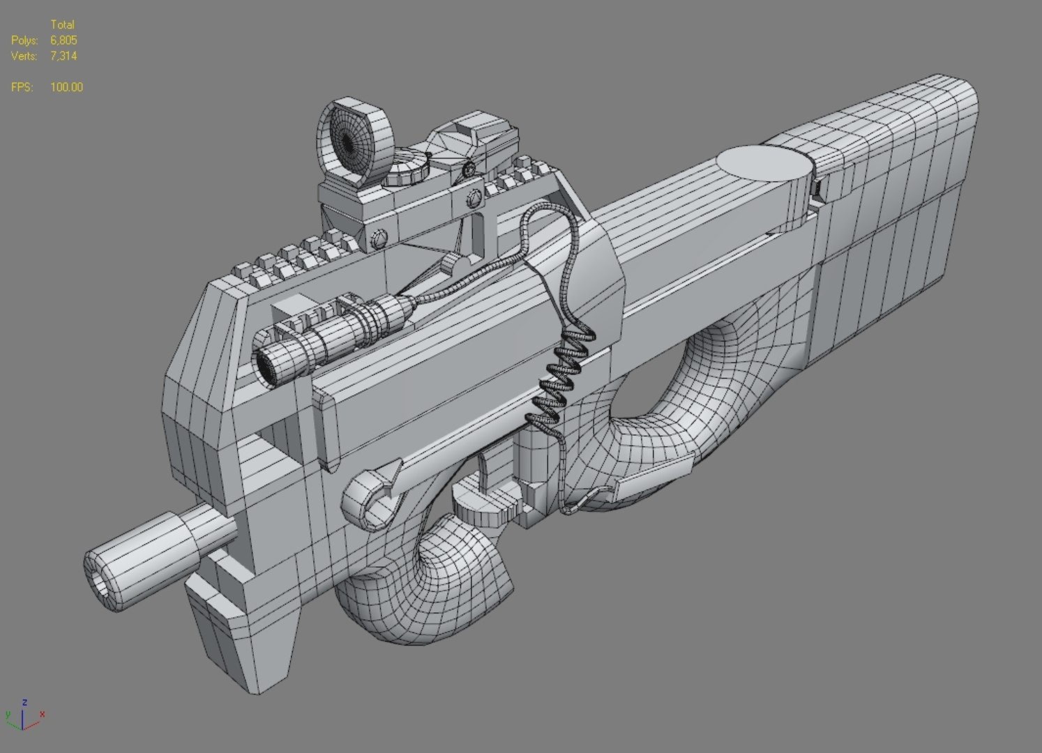 P90 Fn Gun 3d Model