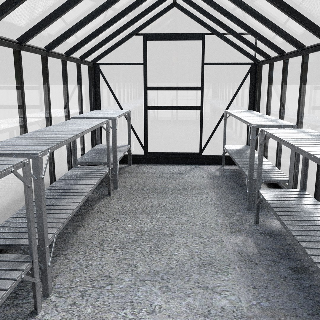 3D Large Glasshouse Potting Shed PBR - TurboSquid 2571925