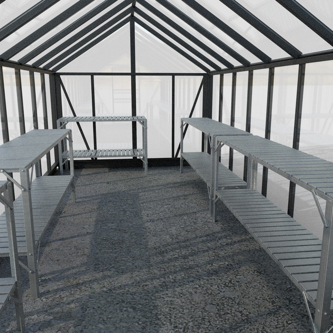 3D Large Glasshouse Potting Shed PBR - TurboSquid 2571925