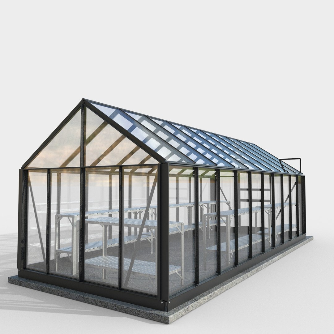 3D Large Glasshouse Potting Shed PBR - TurboSquid 2571925