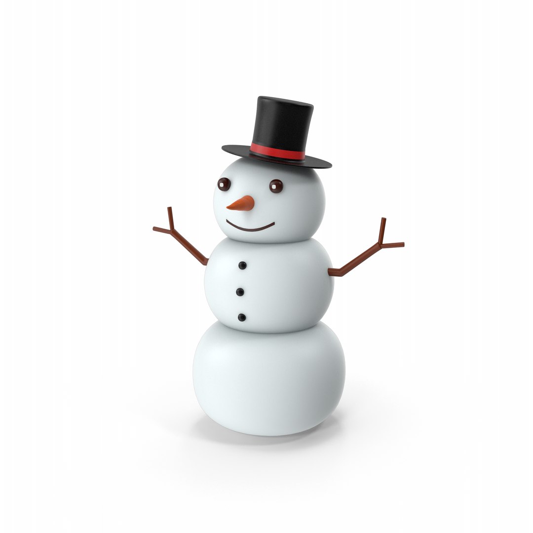 3D Cartoon Snow Man - TurboSquid 1851211