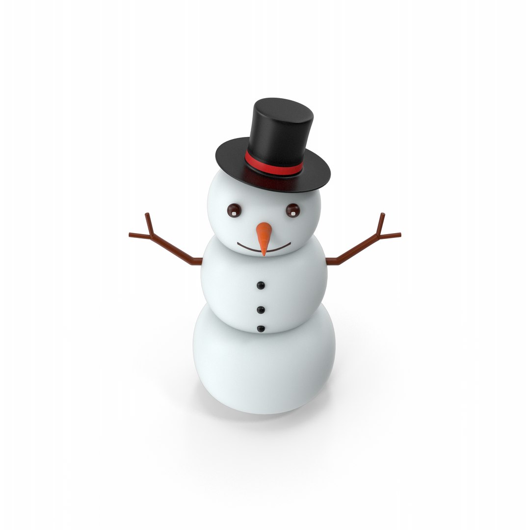3D Cartoon Snow Man - TurboSquid 1851211