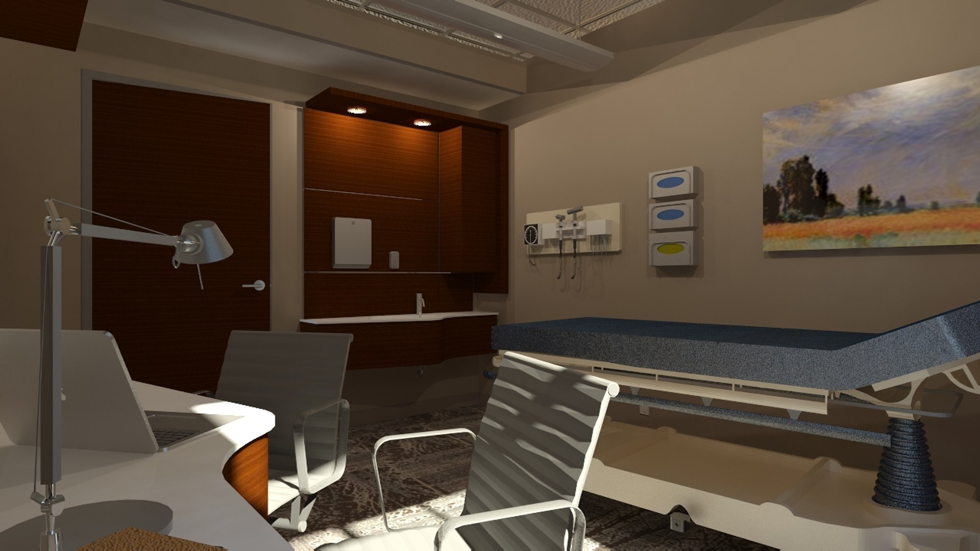 Hospital Consultation Room 3d 3ds