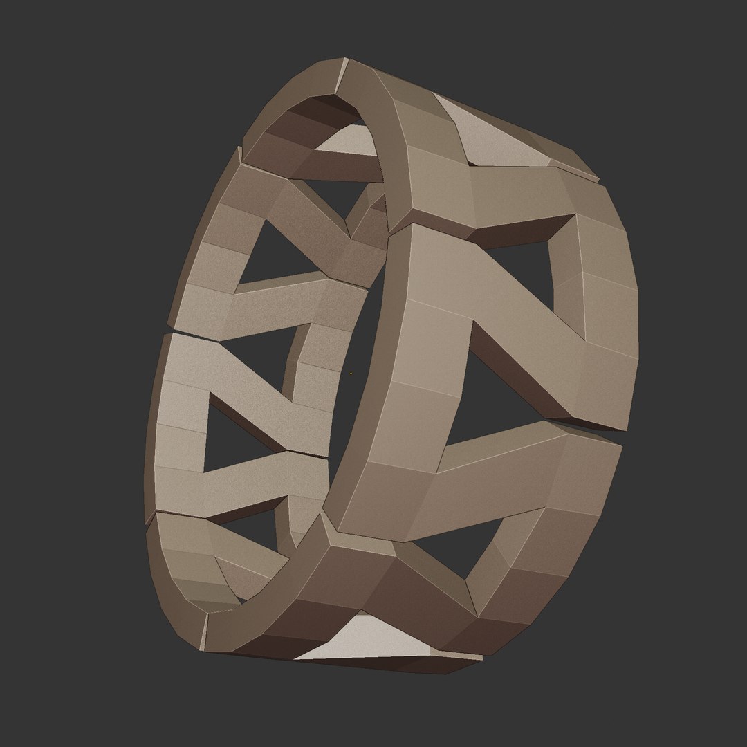 3D Model Exquisite Geometric Jewelry Ring 3D Print Model 17 ...