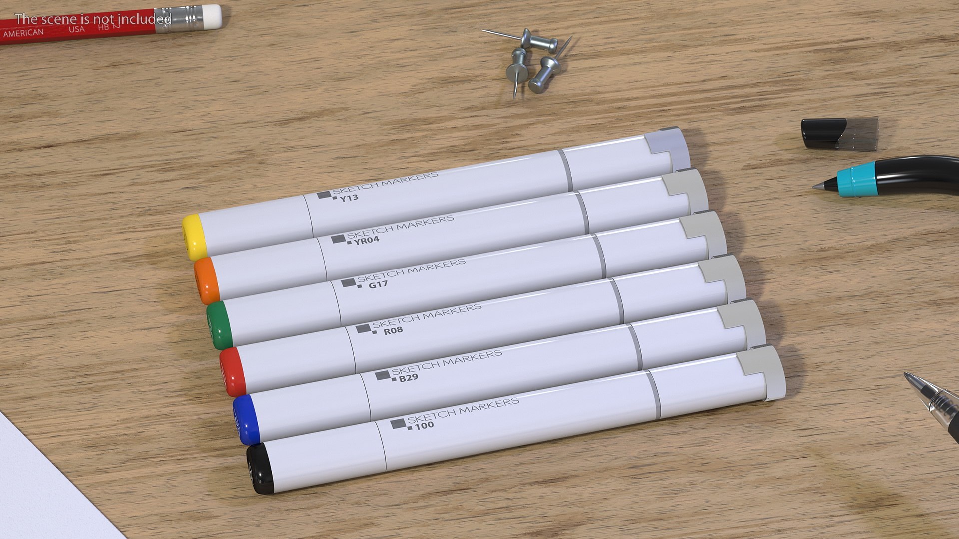 Generic Sketch Marker 6 Colors model - TurboSquid 1875652