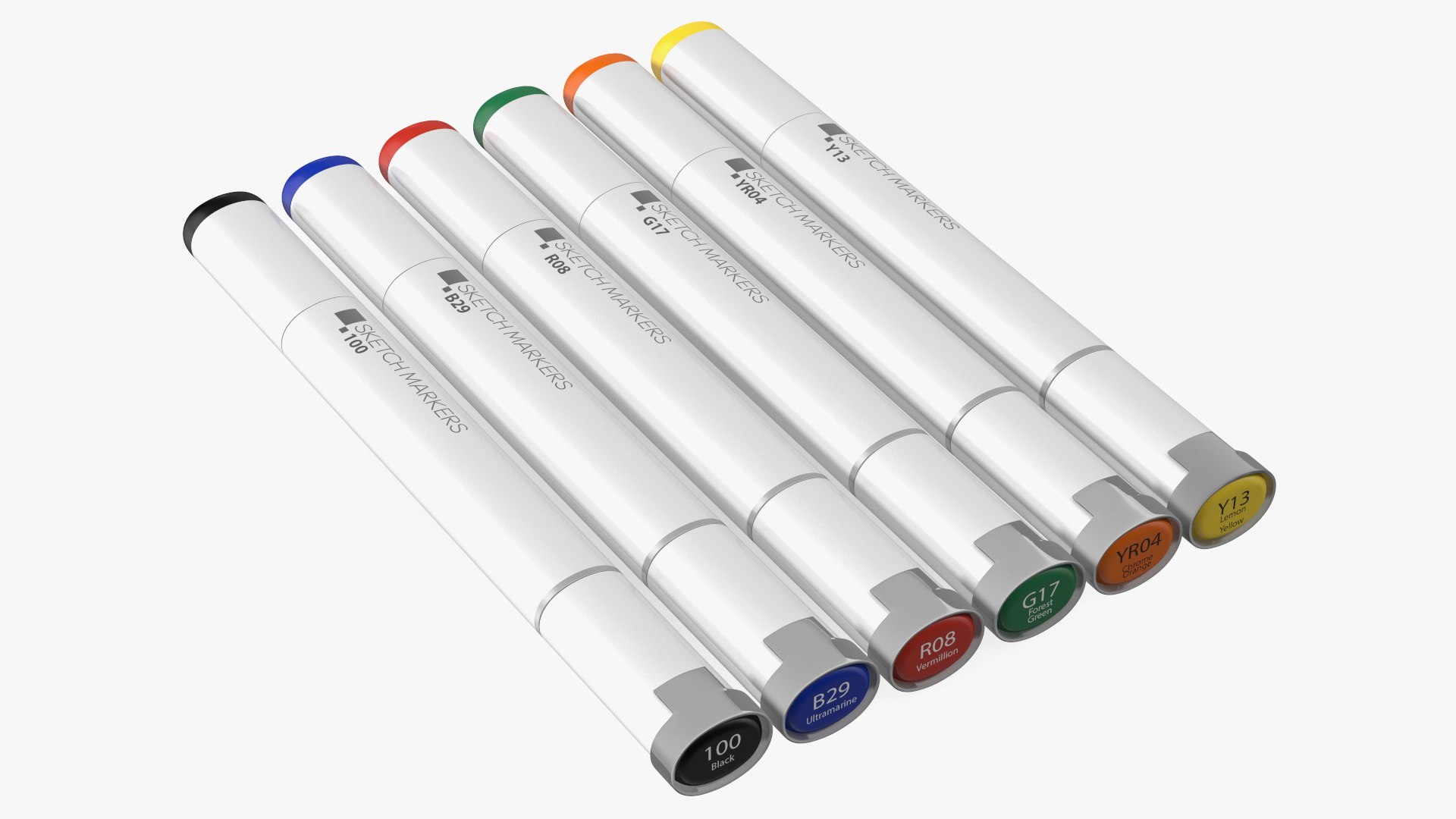 Generic Sketch Marker 6 Colors model - TurboSquid 1875652
