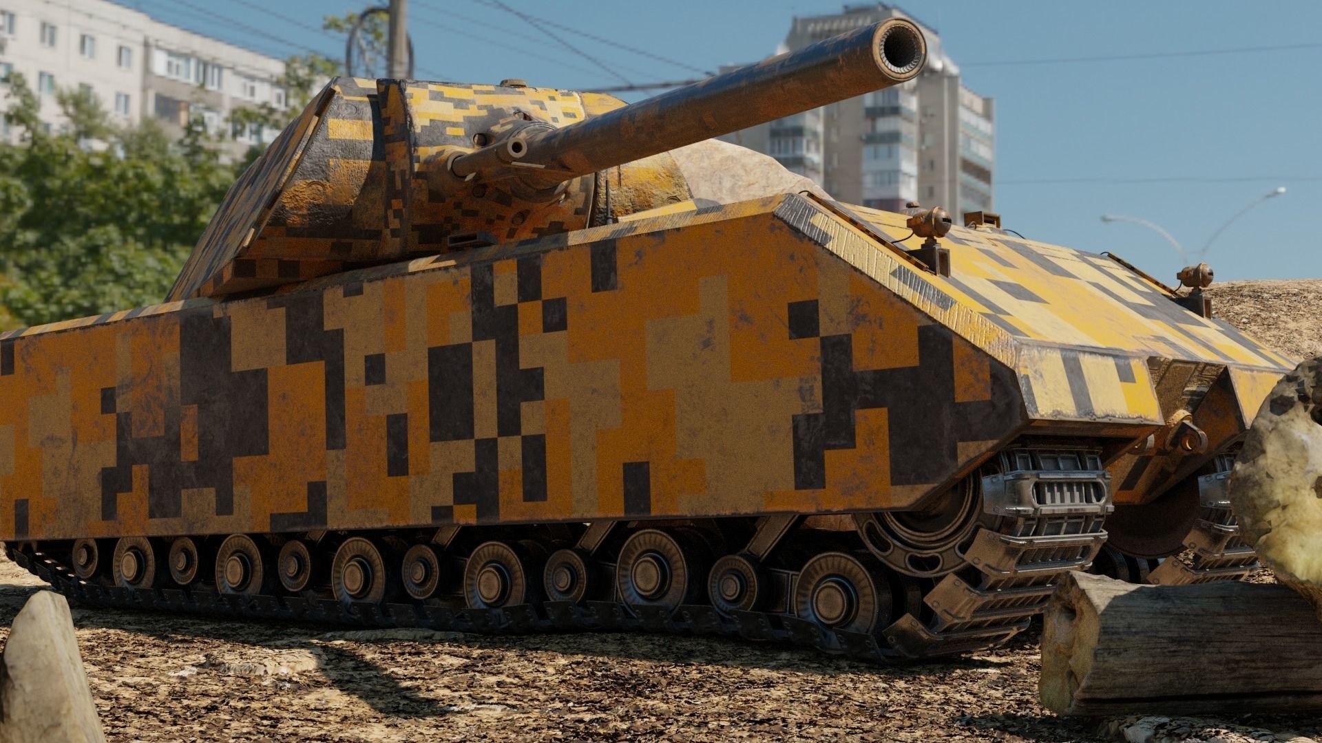 Low Poly Maus Panzer Tank - 3 Skins - Shell 3D - TurboSquid 1781344