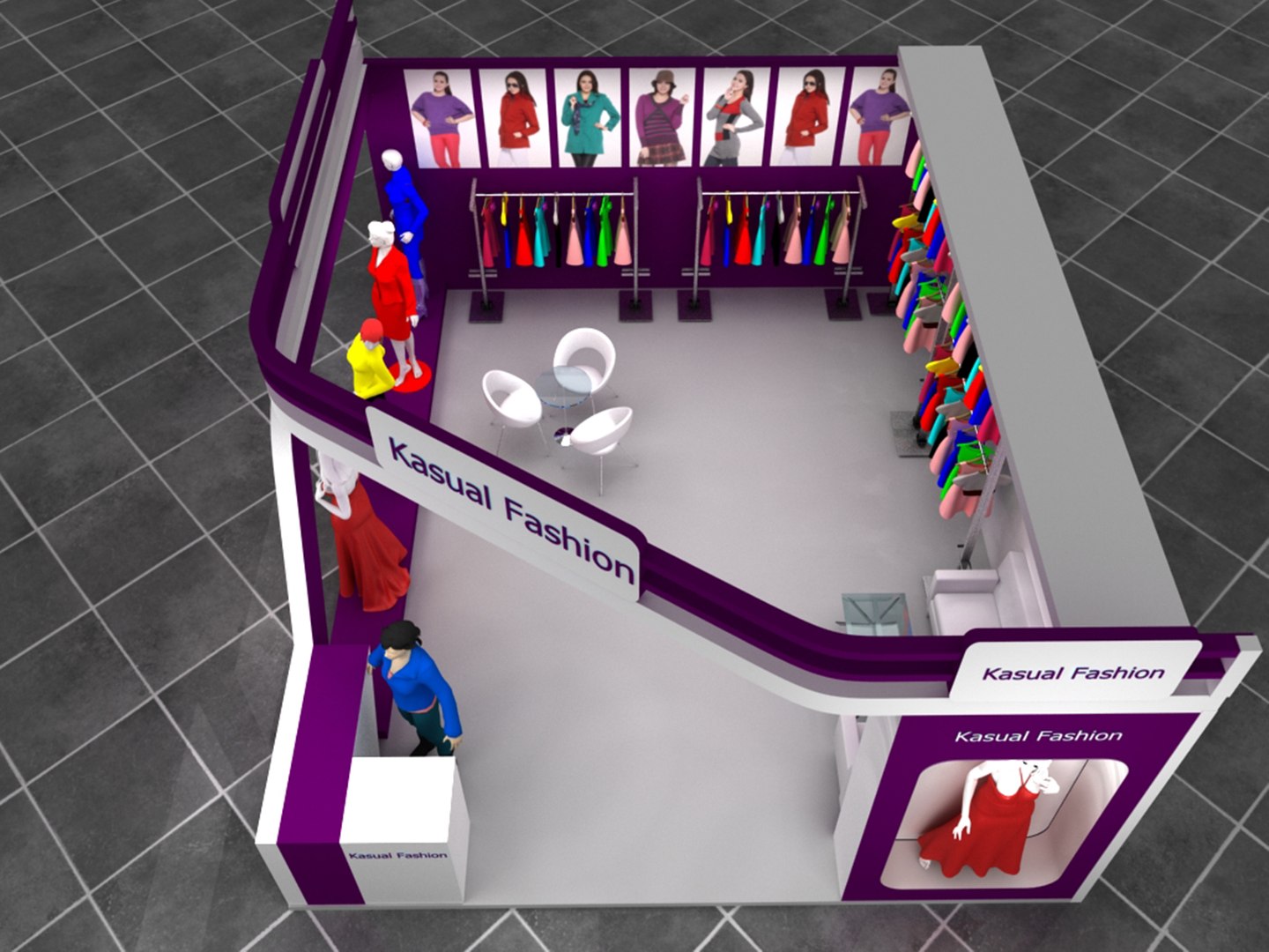 2 side open stand model - TurboSquid 1988897