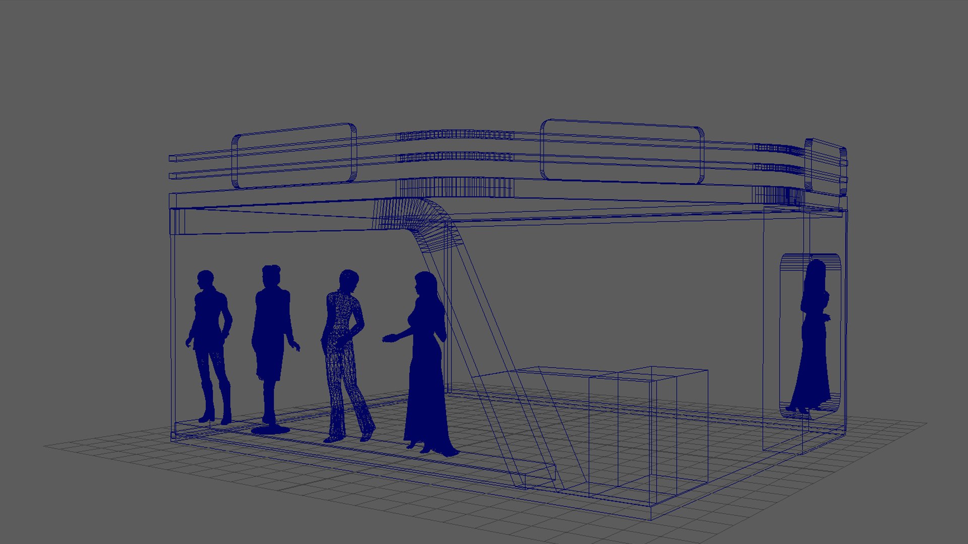 2 side open stand model - TurboSquid 1988897