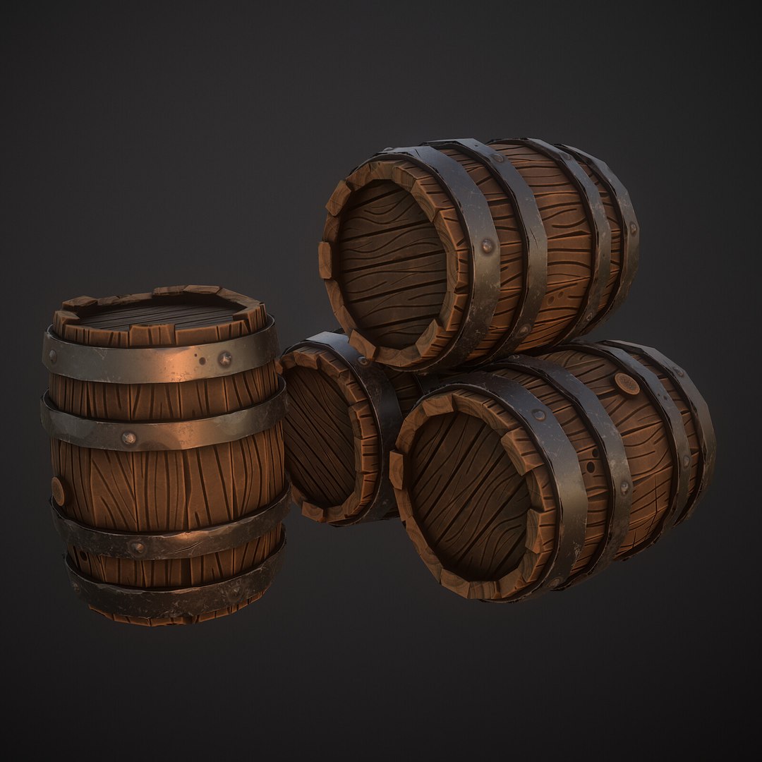 Stylized Barrel Model - TurboSquid 1729394