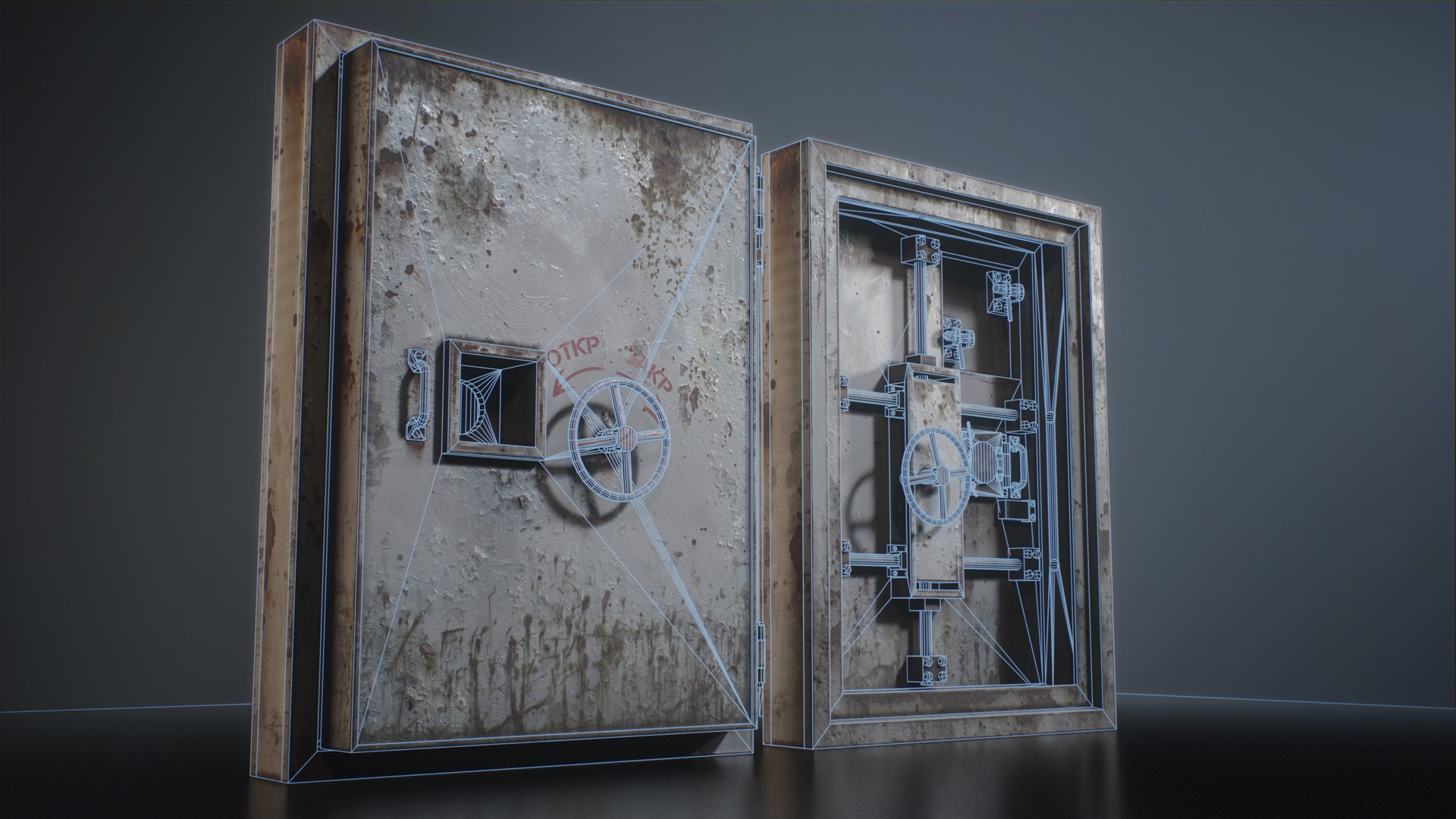 3D Bunker Door Pbr Lowpoly Bunker Gate 08 Low-poly 3D Model Model ...