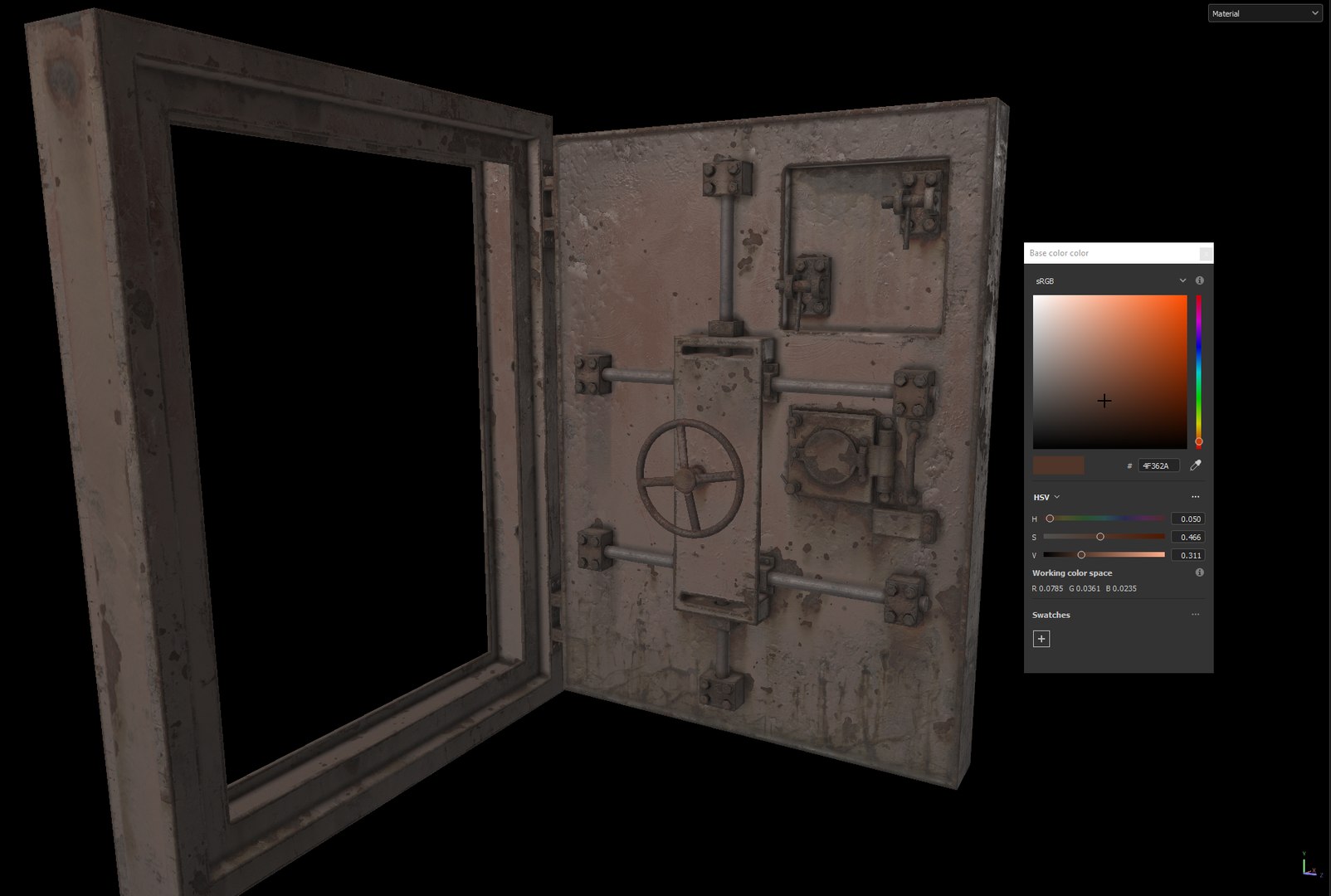 3D Bunker Door Pbr Lowpoly Bunker Gate 08 Low-poly 3D Model Model ...