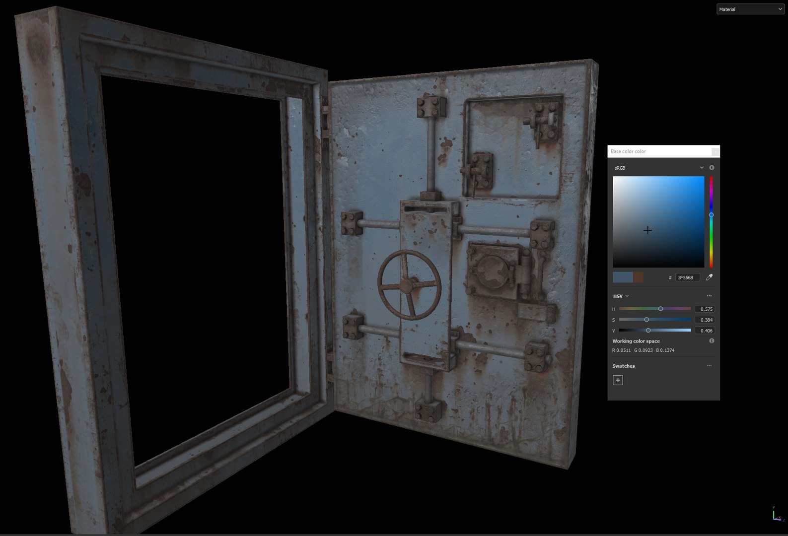 3D Bunker Door Pbr Lowpoly Bunker Gate 08 Low-poly 3D Model Model ...