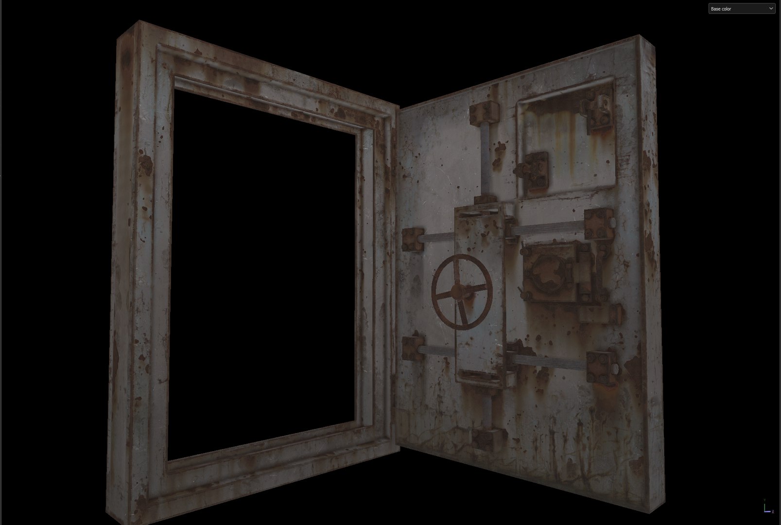 3D Bunker Door Pbr Lowpoly Bunker Gate 08 Low-poly 3D Model Model ...