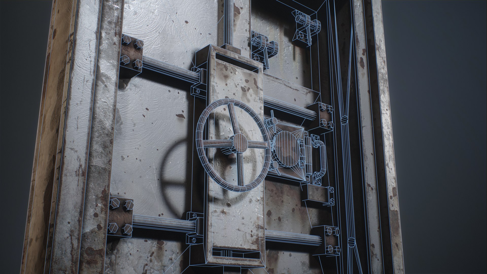 3D Bunker Door Pbr Lowpoly Bunker Gate 08 Low-poly 3D Model Model ...